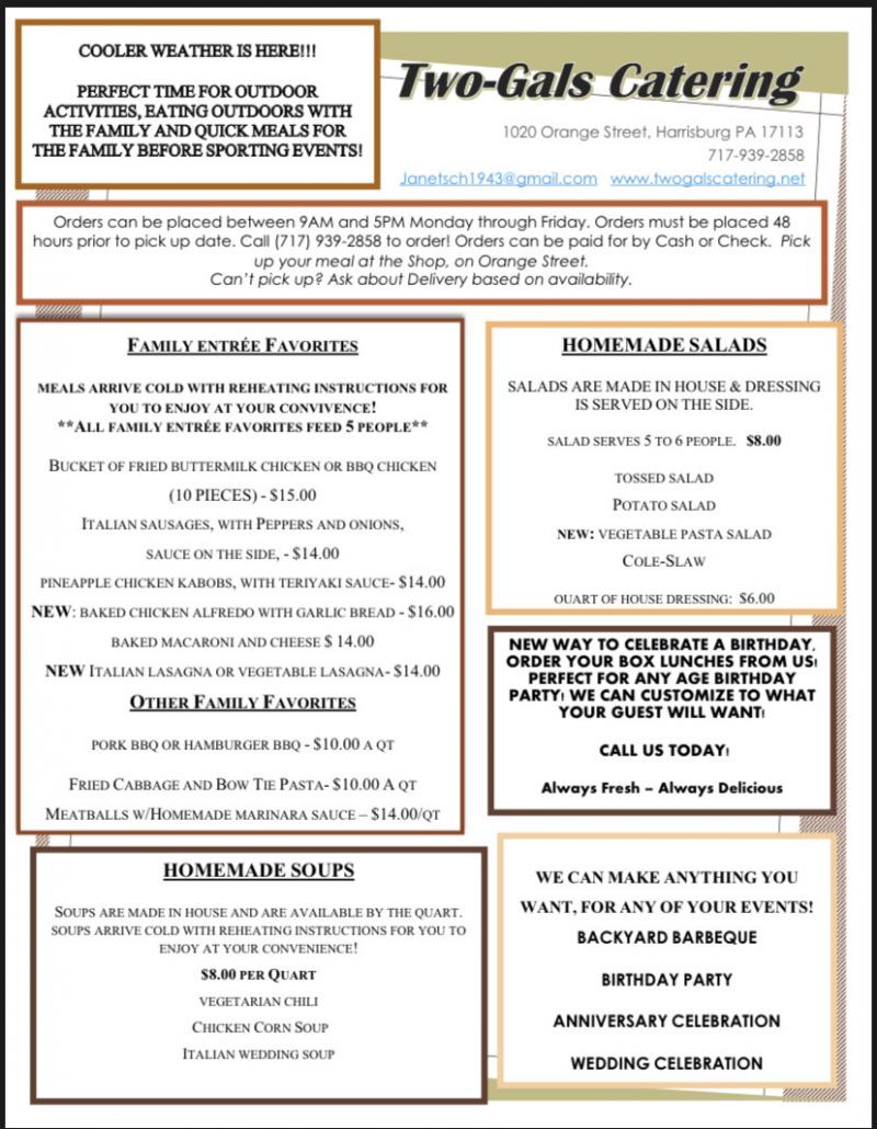 Harrisburg, PA's Favorite Caterers | Two Gals Catering